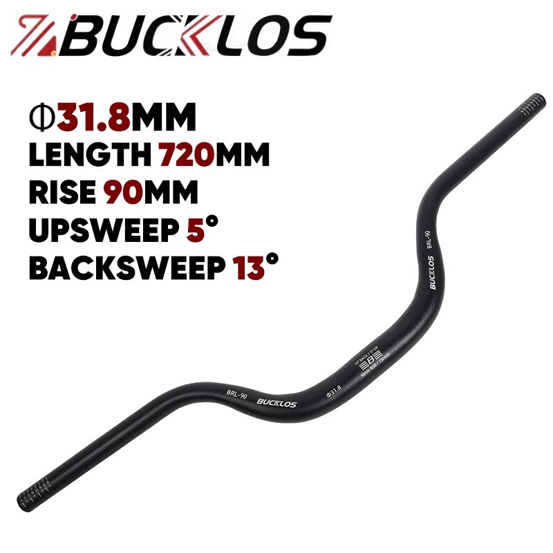 Руль BUCKLOS горный 31.8x720x90 мм, черный