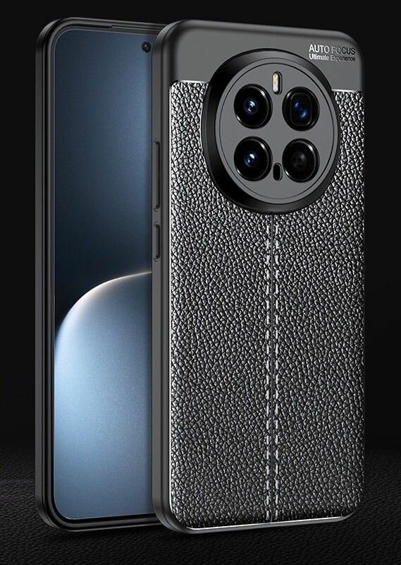 Чехол на HONOR Magic 7 силиконовый под кожу черный противоударный