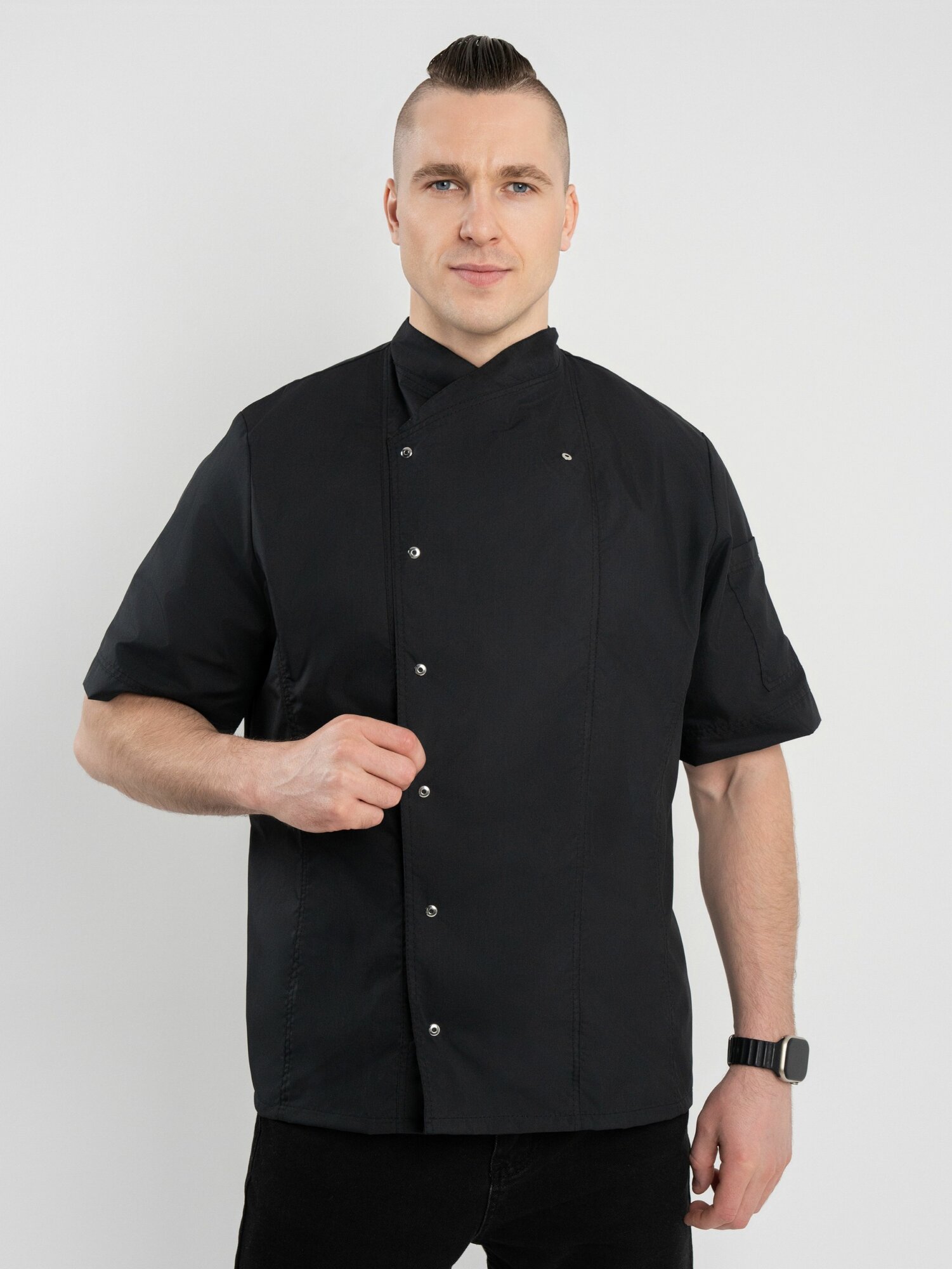 Поварской китель универсальный, мужской и женский из Тиси - хлопок и пэ. Рабочая куртка для шеф - повара. Для ресторанов, кафе и пищевой промышленности