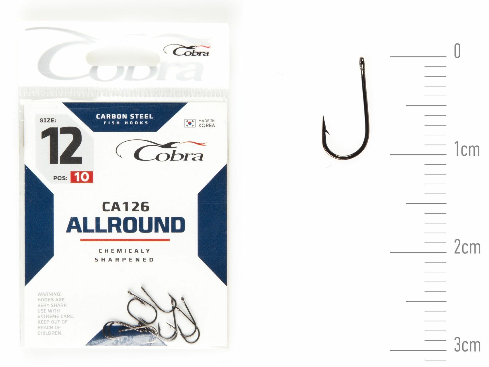 Крючки рыболовные Cobra Allround VIKING CA126, размер 12, 10шт в упаковке / Крючки для рыбалки Кобра Оллраунд викинг