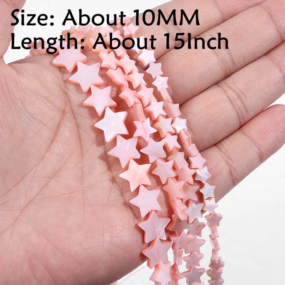 Розовые бусины-ракушки из перламутра Vinswet Розовый, 11 Star 10MM