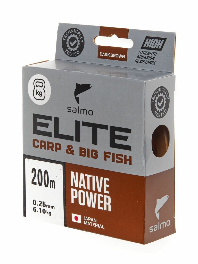 Леска монофильная для летней рыбалки Salmo Elite CARP & BIG FISH 200/025