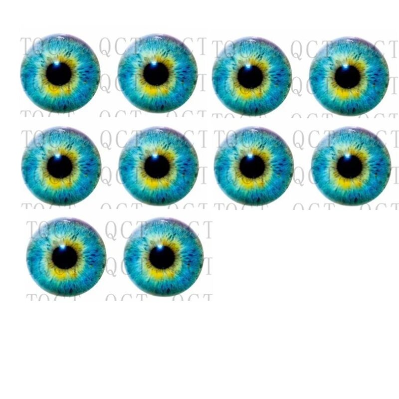 Стеклянные глаза для кукол 6/8/10/12 мм, набор из 20 пар Бирюзовый, 1, 6mm