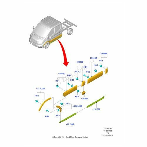 Молдинг крышка облицовка левый задний бампер Ford 1879005