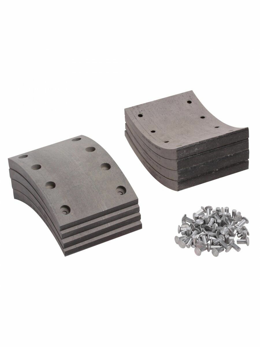 Накладка тормозной колодки для а/м ЗИЛ 130 ремкомплект 8 шт. R0 с заклепками 140х204 (BLT 0600), TRIALLI BLT0600