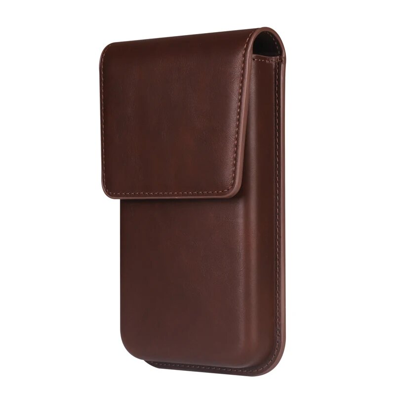 Универсальная кожаная поясная сумка для мобильного телефона с Коричневый, 17cm x 8.5cm x 1.5cm, кофе