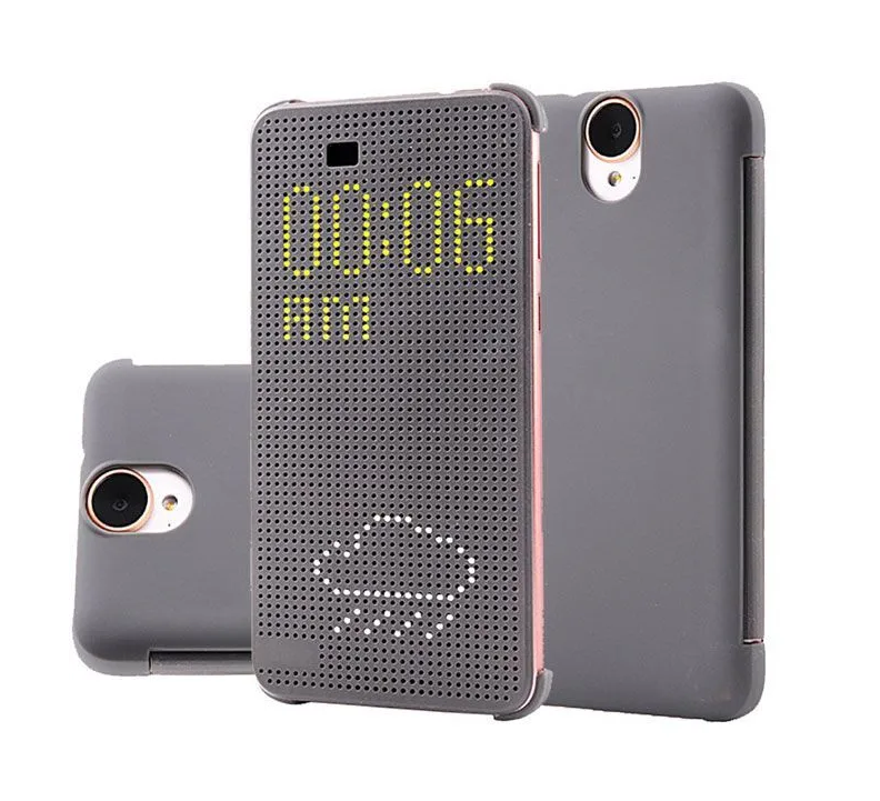 Умный чехол-книжка для HTC One E9 с активной крышкой, Dot View Flip Case, серый