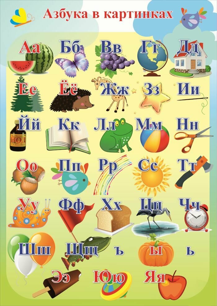Таблица "Азбука в картинках"
