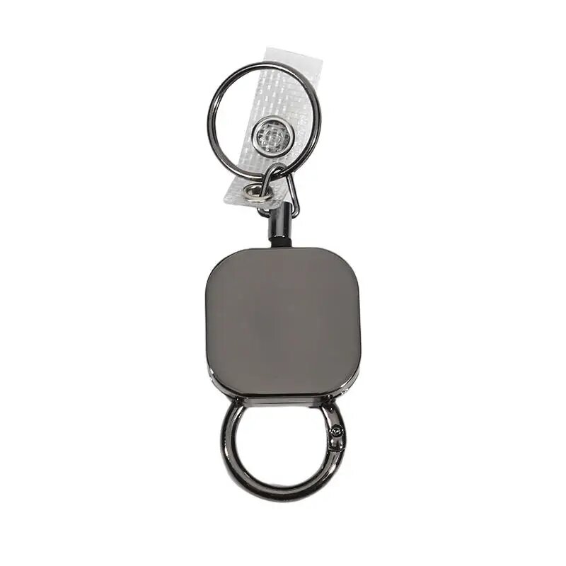 Брелок металлический выдвижной с карабином, цвет: Square round hook
