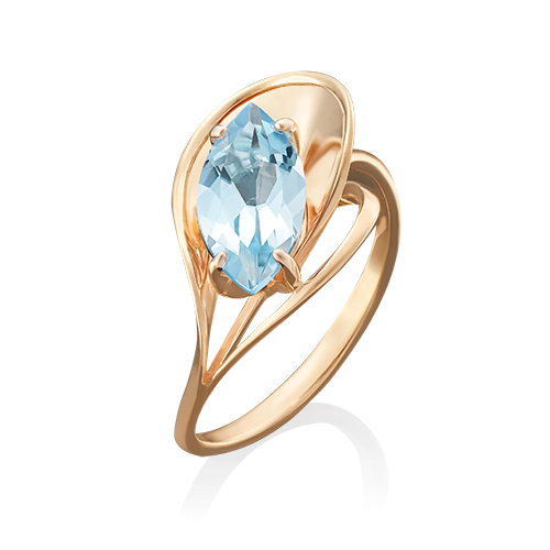 Кольцо, красное золото, 585 проба, топаз