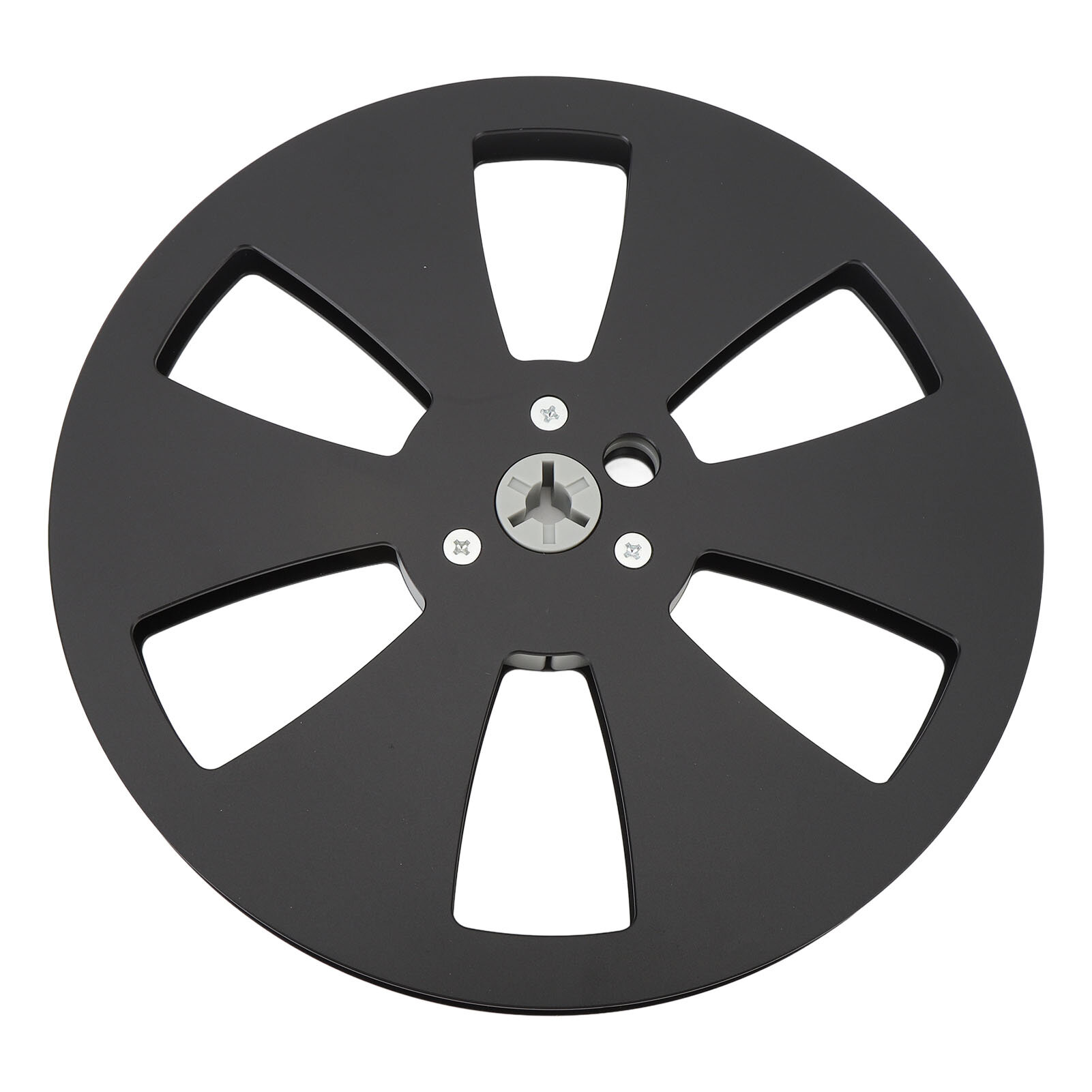 1/4-дюймовая пустая катушка с лентой из алюминиевого сплава 7-дюймовая открытая катушка для приема звуковой ленты с 3 отверстиями, универсальная для катушечных плееров, черный, серый