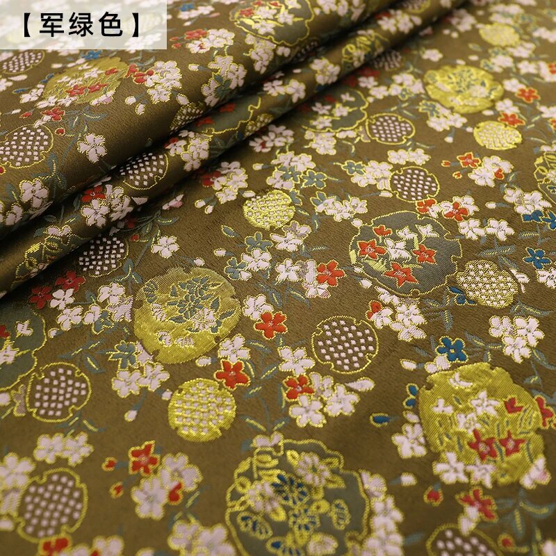 Парча жаккардовый узор 50х75 см Army Green Fabric