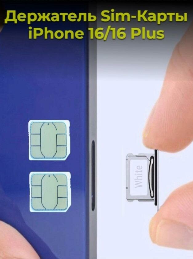 Лоток SIM-карты iPhone 16 (White) (Dual SIM) две сим-карты
