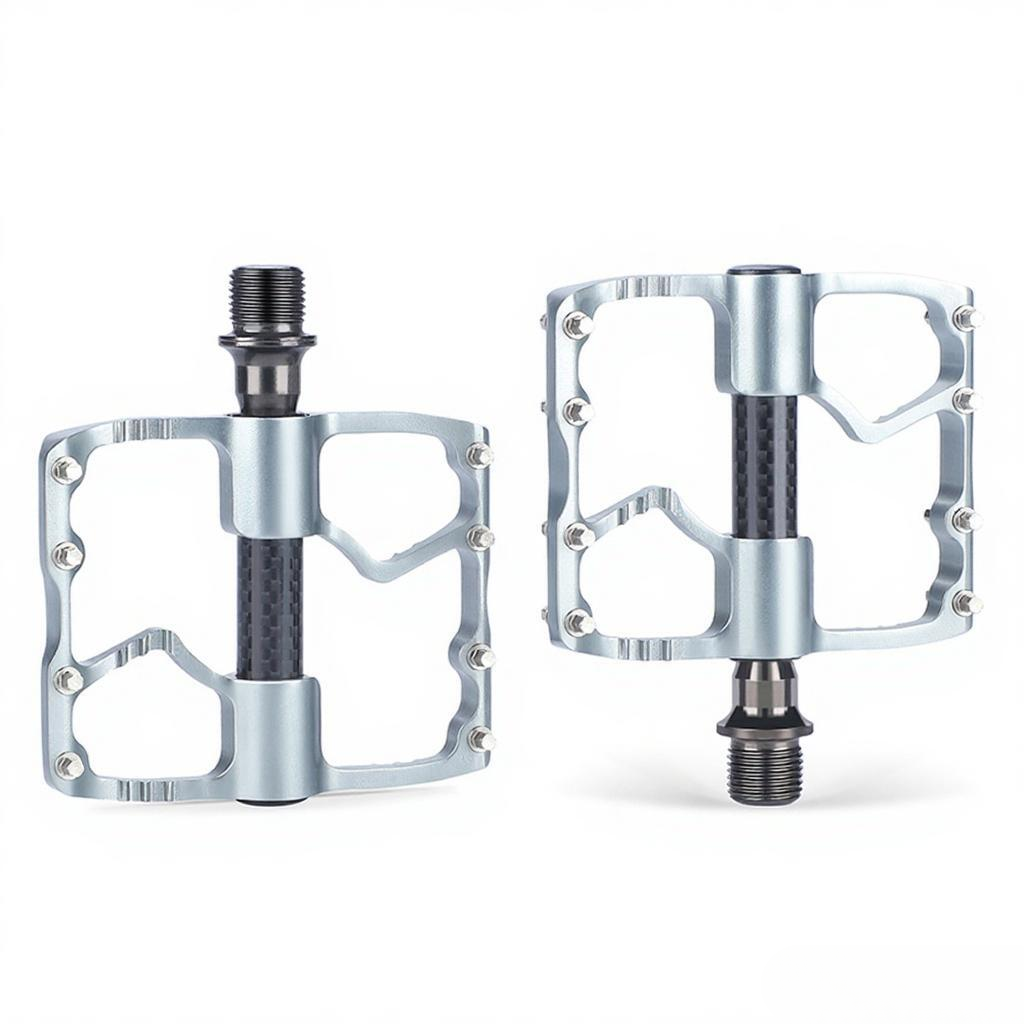 Педали для велосипеда из легкого алюминиевого сплава с 3 подшипниками, антискользящие, водонепроницаемые, плоские, широкие, цвет: черный, серебристый (выбор), материал: алюминиевый сплав+углеродное волокно+хром-молибденовая сталь, размер изделия: 88*70мм