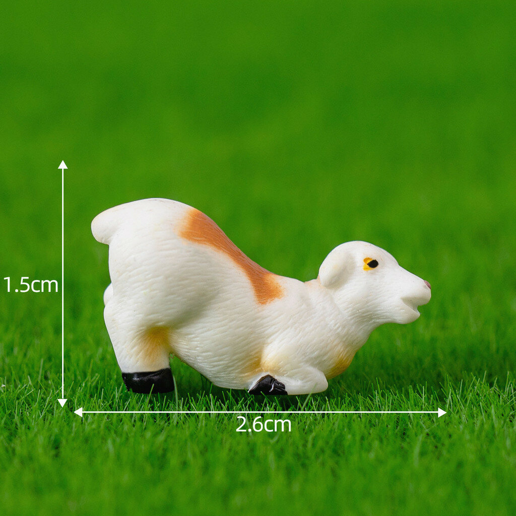 Фигурка charming resin sheep, kneel white, для сказочного сада или фермы