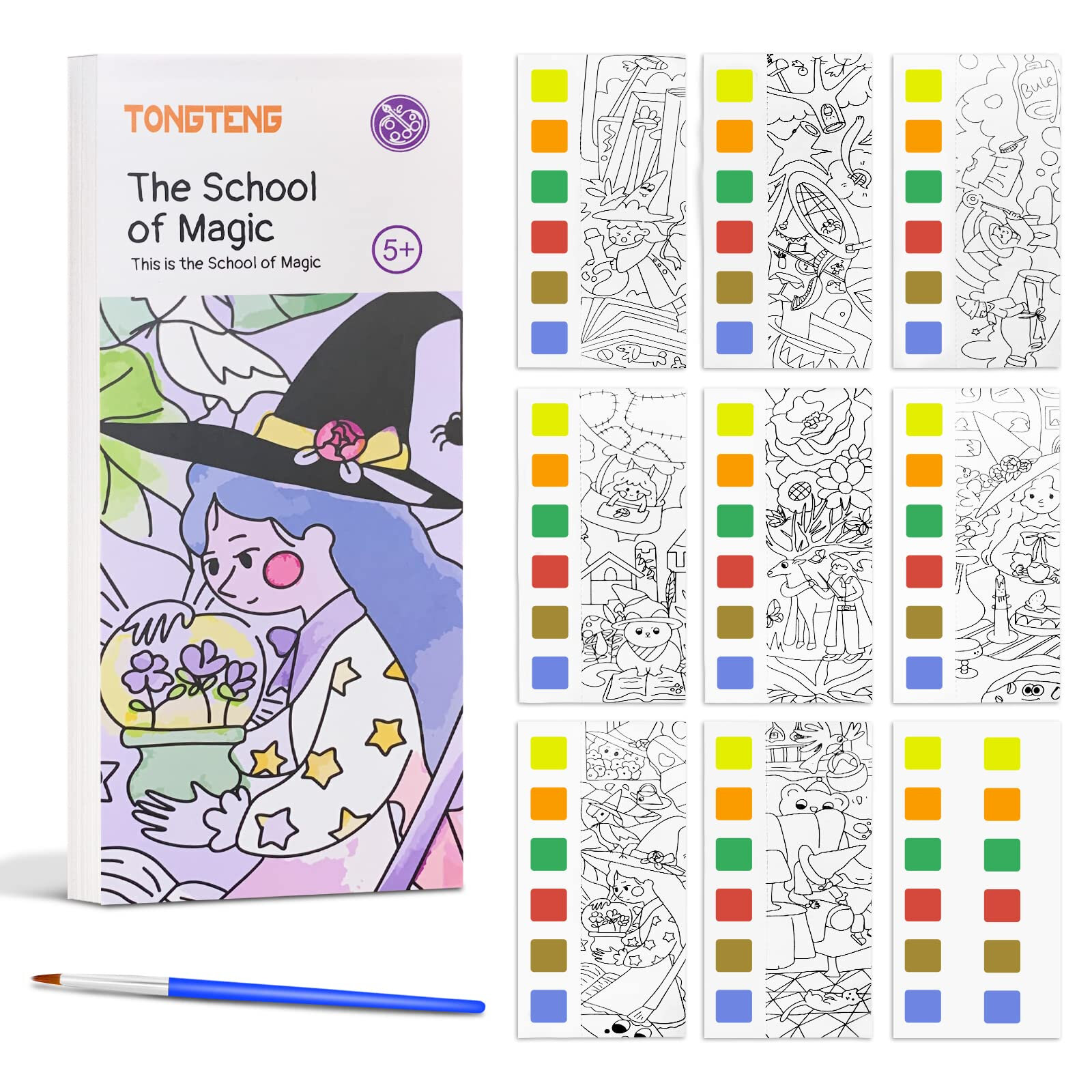 Книги для раскрашивания акварелью для детей 4-8 лет, Портативная книга для акварельного рисования для маленьких детей, Набор для творчества и рукоделия, Наполнитель для пасхального корзины для девочек и мальчиков, Гоашевый граффити-книга, Дети 3-6 лет,