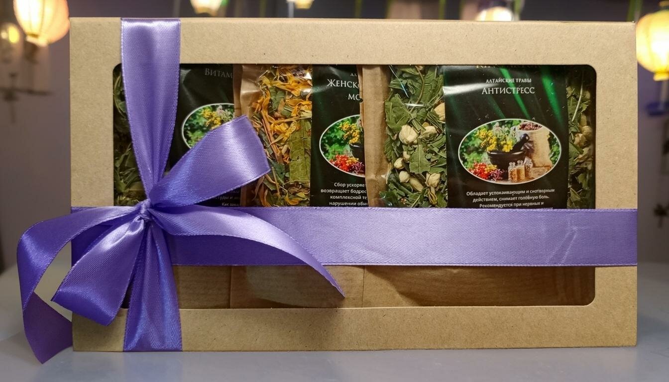 Подарочный набор чая "Травы Алтая", крупнолистовой Premium, 150 г