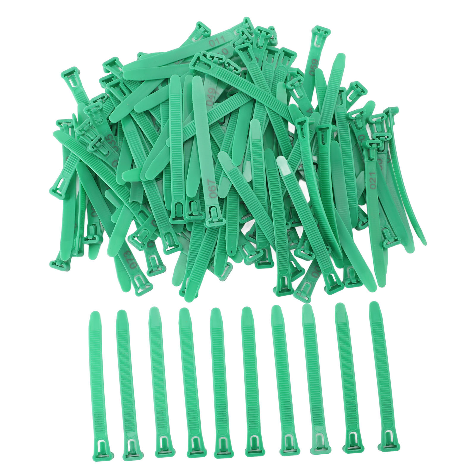 100 регулируемых колец для куриных ножек, пронумерованные бирки для идентификации домашней птицы (утки и гуси), зеленые, прочные, устойчивые к выцветанию.