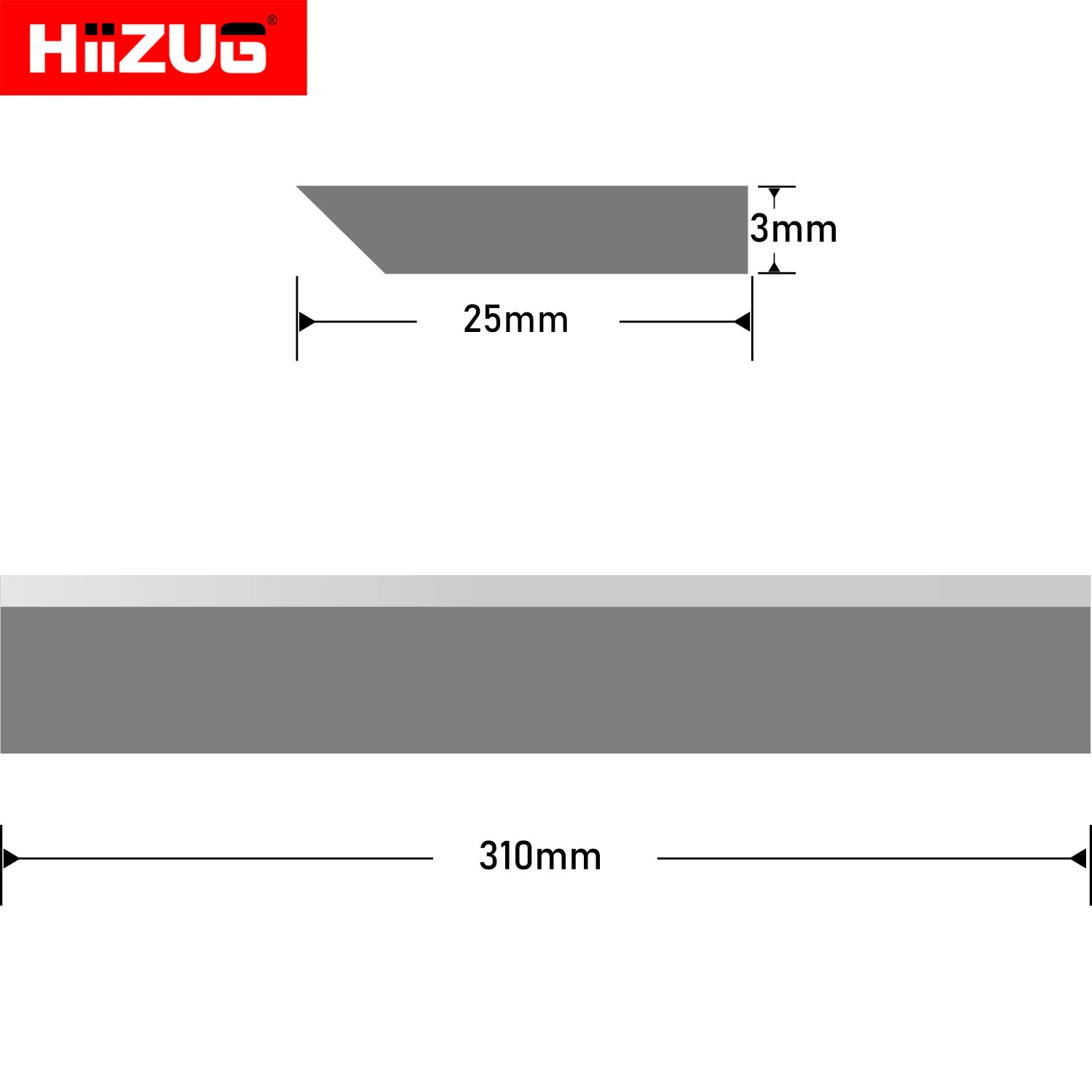 Лезвия для рубанков Hiizug 310x25x3 мм, HSS, 3 шт.