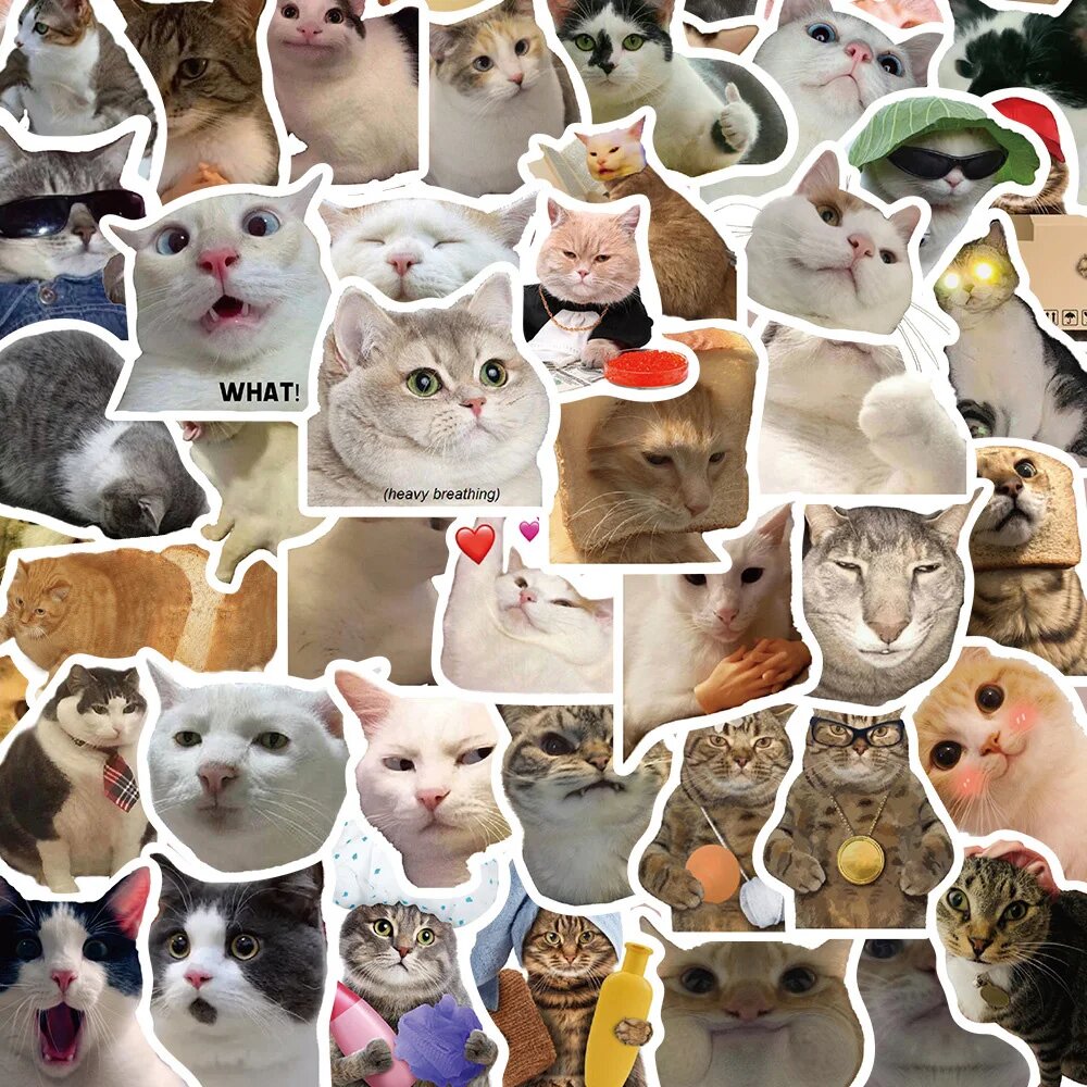 Наклейки с котами Rspctou 50PCS