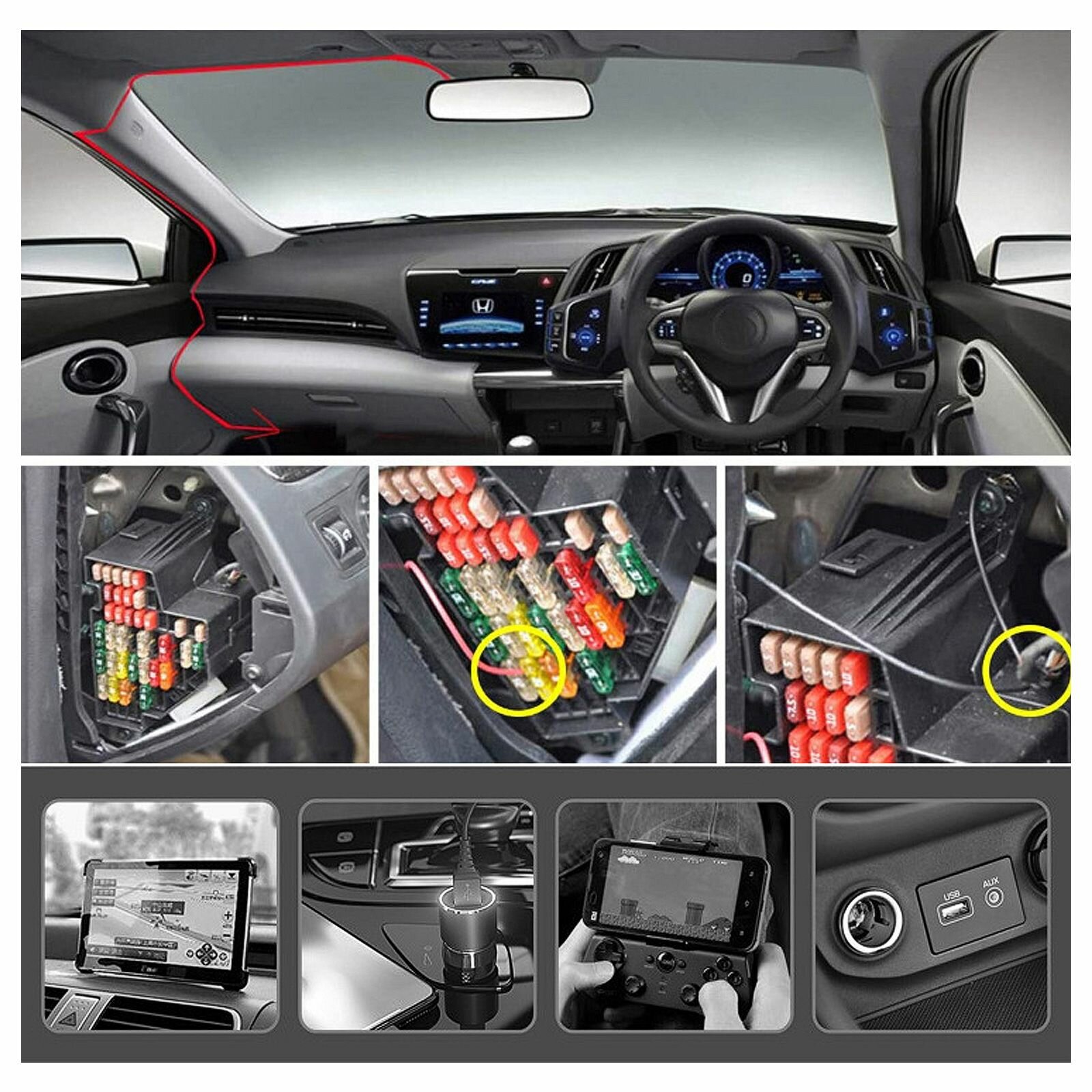 Автомобильный кабель для зарядки Type-C USB от 12 В 24 В до 5 В 2 А