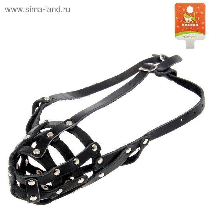 Намордник кожаный сетчатый с перемычкой №2, доберман,(длина по носу 9,5см, обхват морды 28см), 161347, 1613477