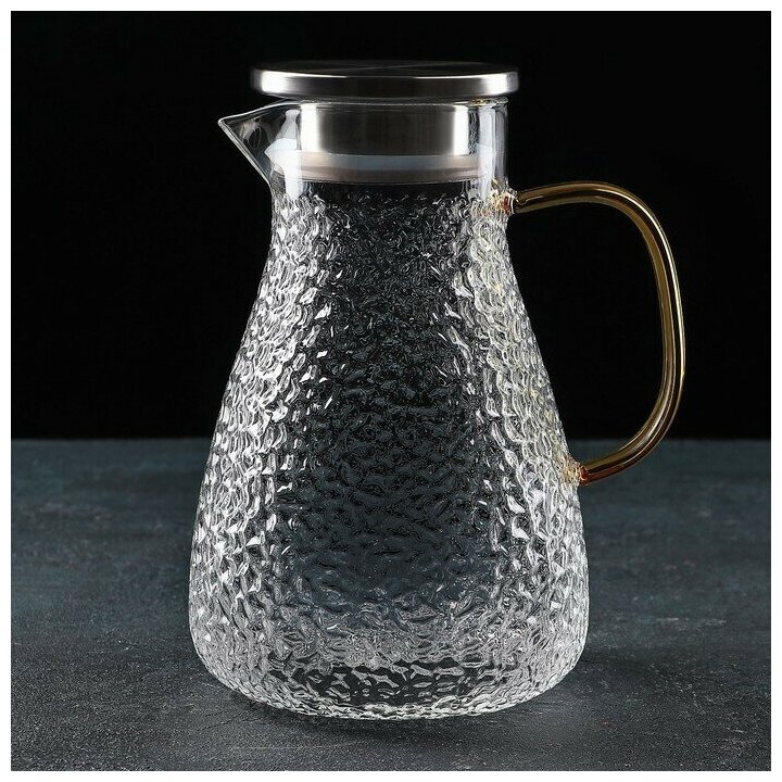 Графин с крышкой "Сара" 1,5 л, стеклянная посуда для сервировки стола