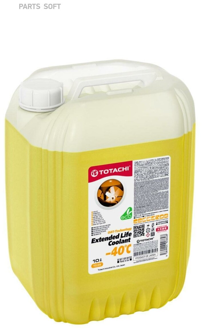 Охлаждающая жидкость TOTACHI ELC Yellow -40C 10л TOTACHI арт. 43710