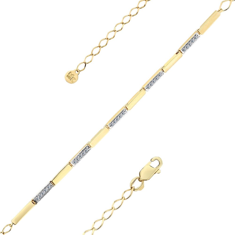 Браслет, желтое золото, 585 проба, бриллиант