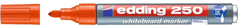 Маркер edding 250 Cap-off, для белых досок, круглый наконечник, 1.5-3 мм Оранжевый