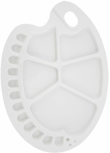 Палитра овальная пластиковая 17 ячеек "Сонет", 34*25 см