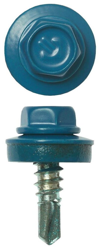 Кровельные саморезы для металлических конструкций ЗУБР СКМ Профессионал небесно-голубой 19 х 5.5 мм 2 500 шт. (4-300310-55-019-5009)