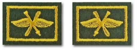 Петлицы ВВС, повседневные. С липучкой. Размер 35x25 мм по вышивке.