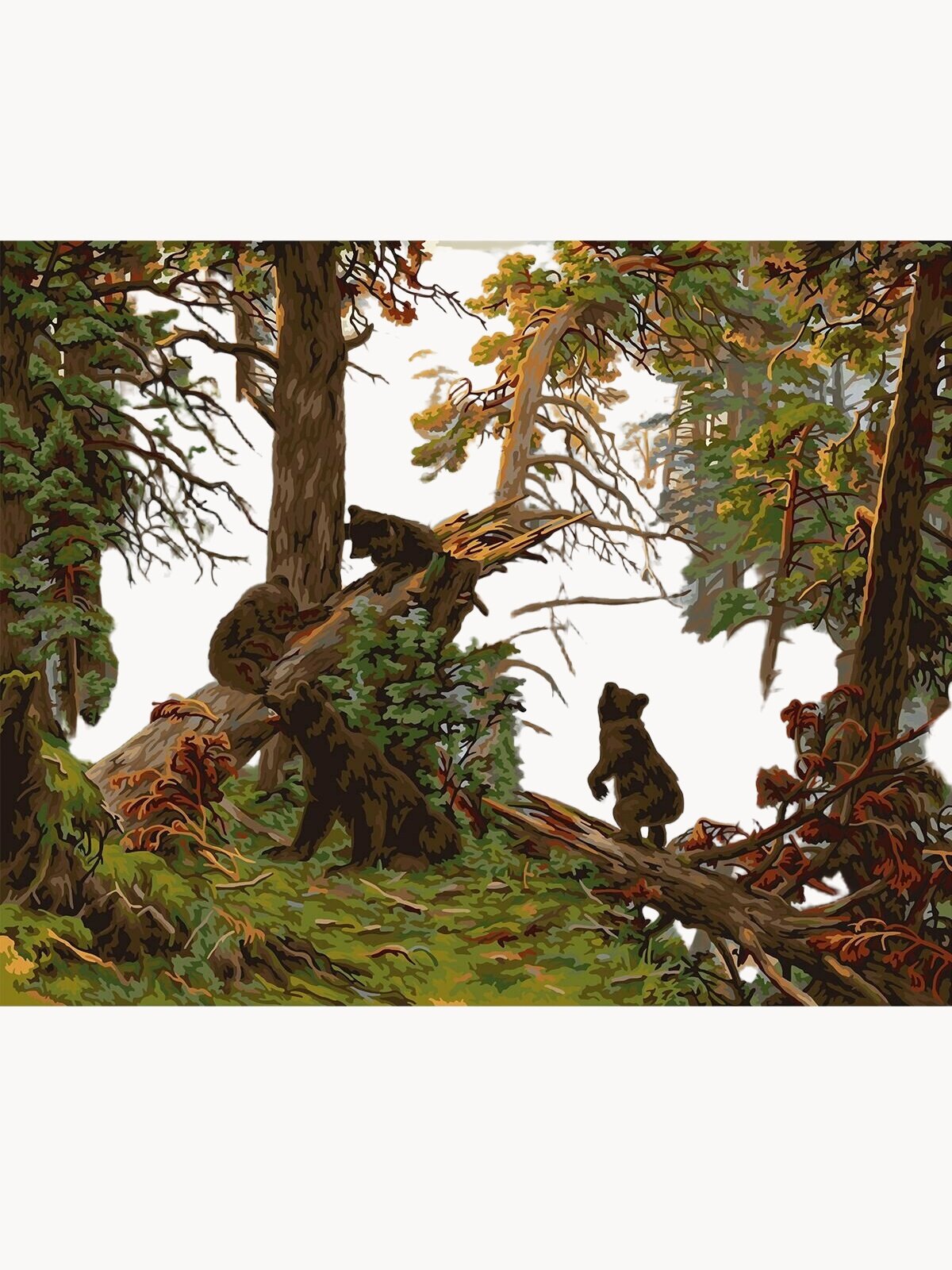 Картина по номерам с холстом на подрамнике "фрея" 40х50 см GTG-PNB/PL-199 По мотивам Шишкина И. И. Утро в сосновом лесу