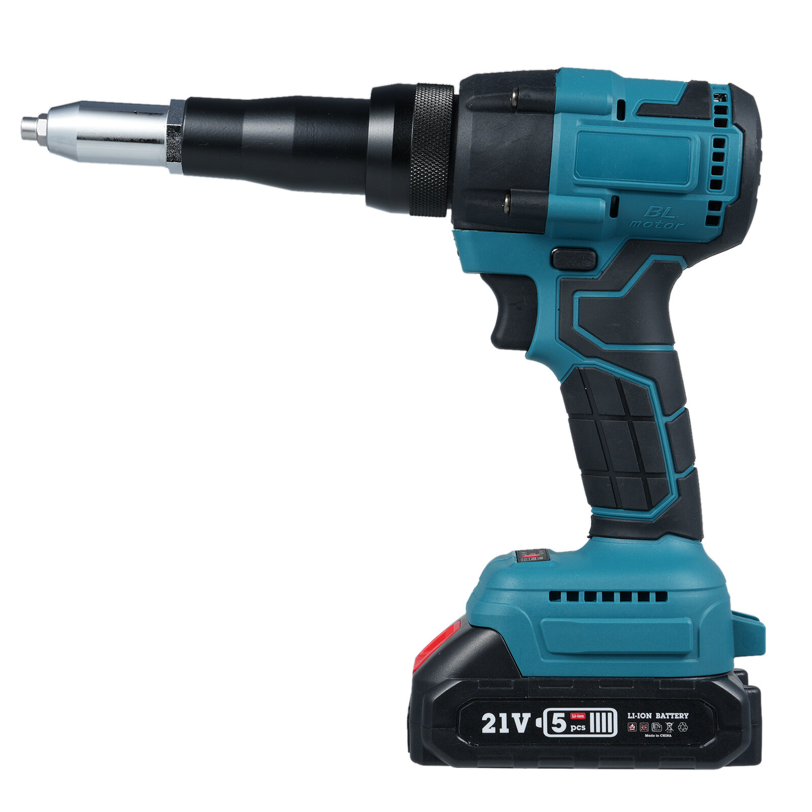 Портативный Клепальщик с Литиевой Батареей 21 В, Электрический Автоматический Бесщеточный Набор Инструментов для Слепых Клепальщиков с Аккумулятором и Зарядным устройством для Заклепок 1/8 "5/32" 3/16"