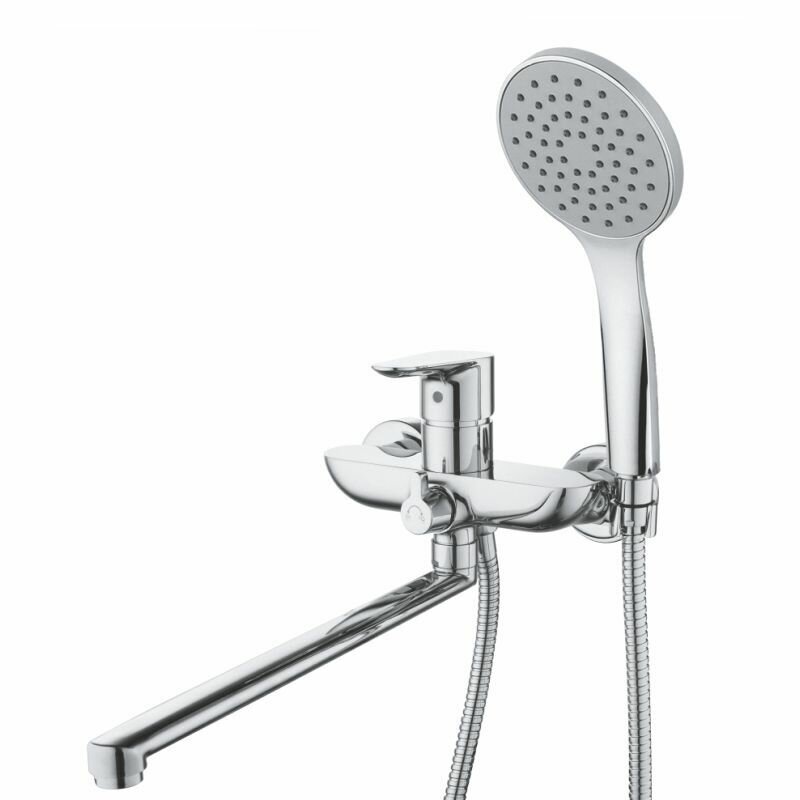 Смеситель для ванны и душа с длинным изливом 350 мм GROSS AQUA 7515288С-35L(F) Space