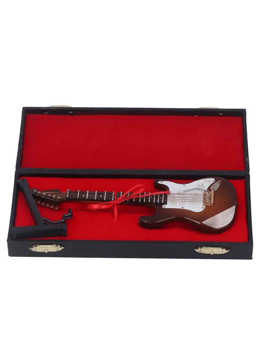 Миниатюрная электрогитара кофейного цвета, 7,1 дюйма,