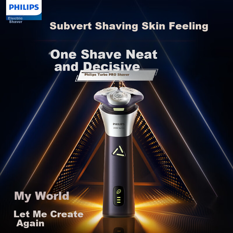 PHILIPS Electric Shaver 3 Series Turbo PRO Shaver [Year of the Snake New Product] Wind-cutting and shaving 6D floating blade head Birthday gift for boyfriend National subsidy