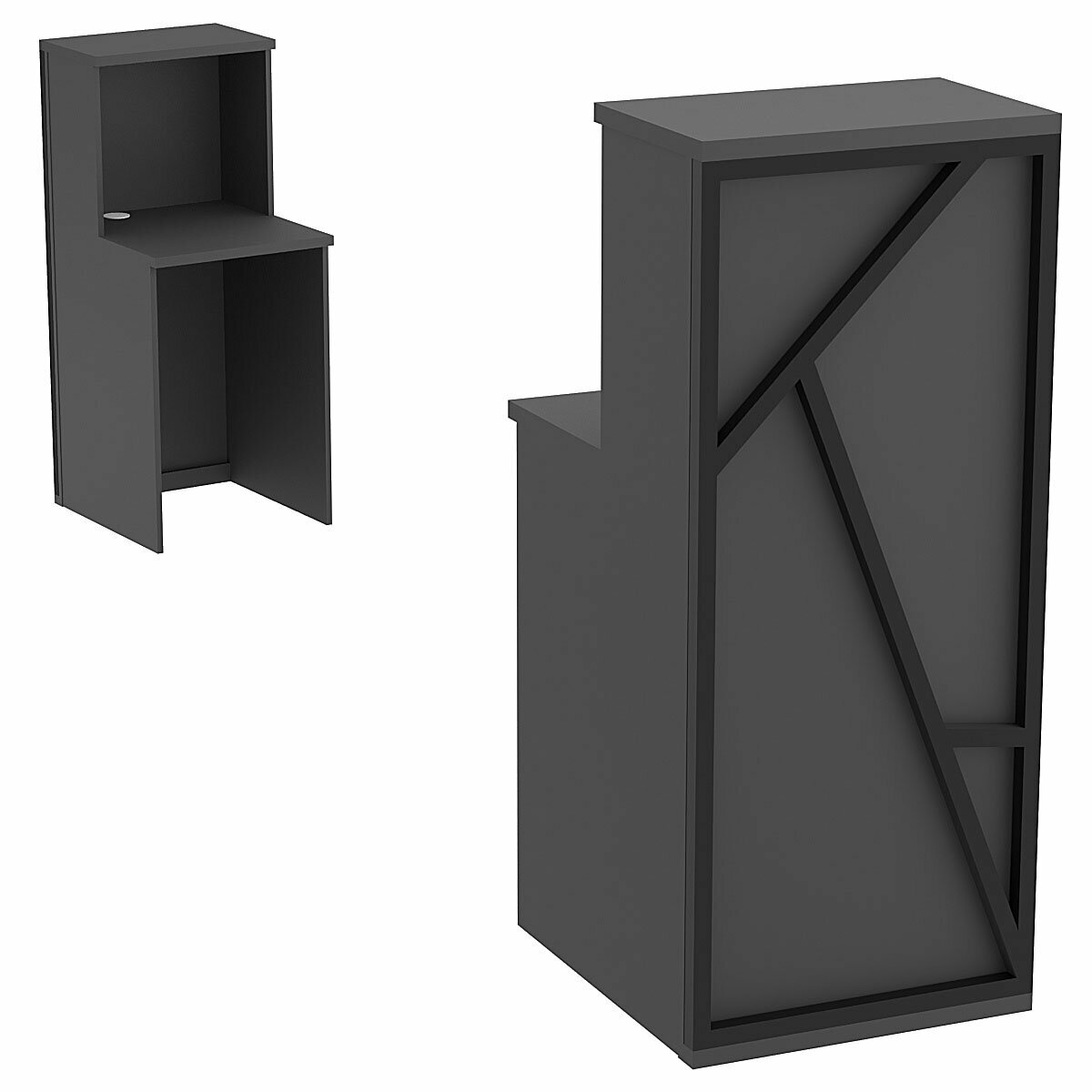 Ресепшн серии лофт - альфа №2 (декор №2), Черный. Производитель товара - компания ТОБ.