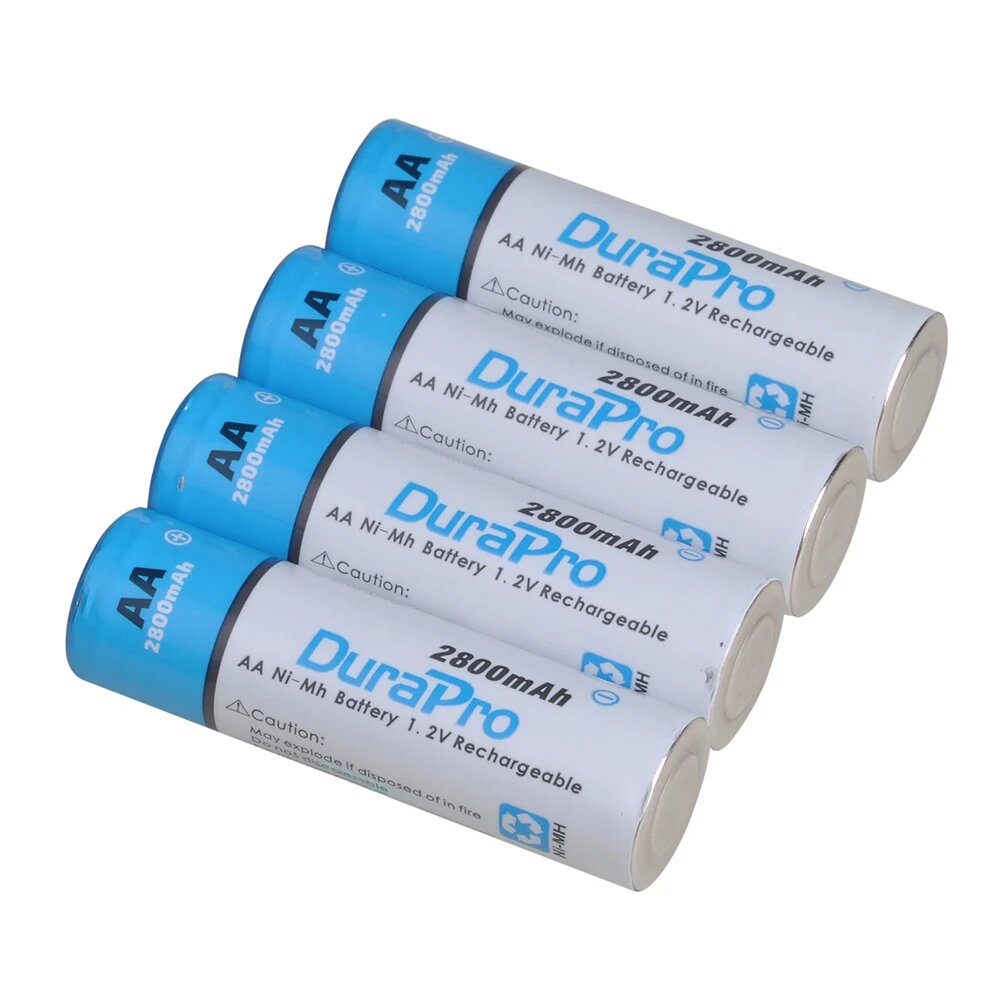 DuraPro перезаряжаемые батарейки Ni-MH AA 2800mAh и AAA 1100mAh 4 AA