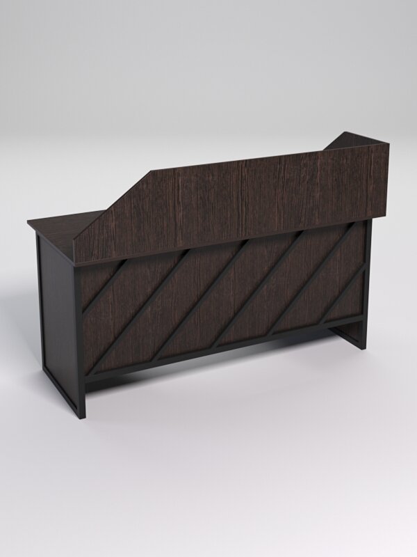 Стол двухтумбовый офисный С-07 с экраном "стронг" в стиле лофт декор №2, Дуб Венге