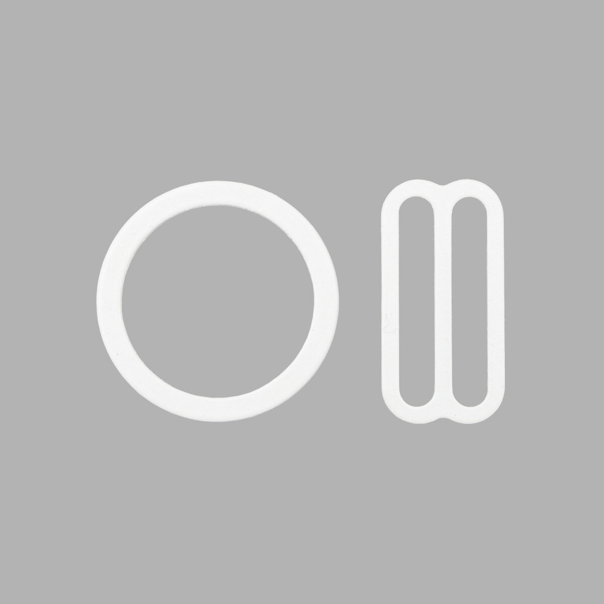 Набор металлической фурнитуры для бюстгальтера, цвет 004 ярко-белый (кольцо 18 мм - 4 шт, регулятор 19 мм - 4 шт)