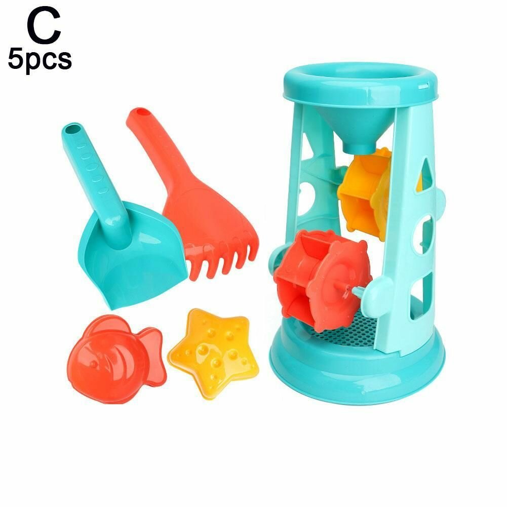 Детские игрушки для пляжа, набор для песка с водяным колесом и удобной ручкой