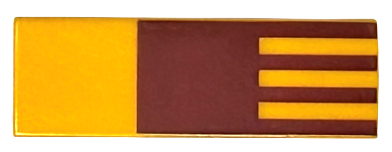 Tile 1 x 3 with Dark Red Square and 4 Stripes Pattern (BrickHeadz Harry Potter / Ron Weasley Scarf), 63864pb072 Bright Light Orange U