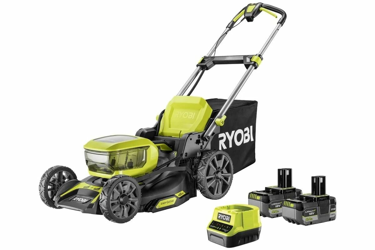 Аккумуляторная бесщеточная газонокосилка Ryobi 18В RY18LMX46A-250, 46см