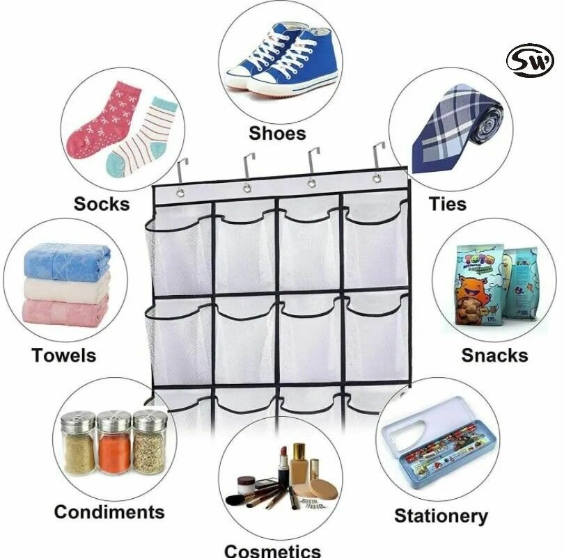 Органайзер подвесной на дверь, органайзер настенный,24 Кармана для хранения сетчатой ткани