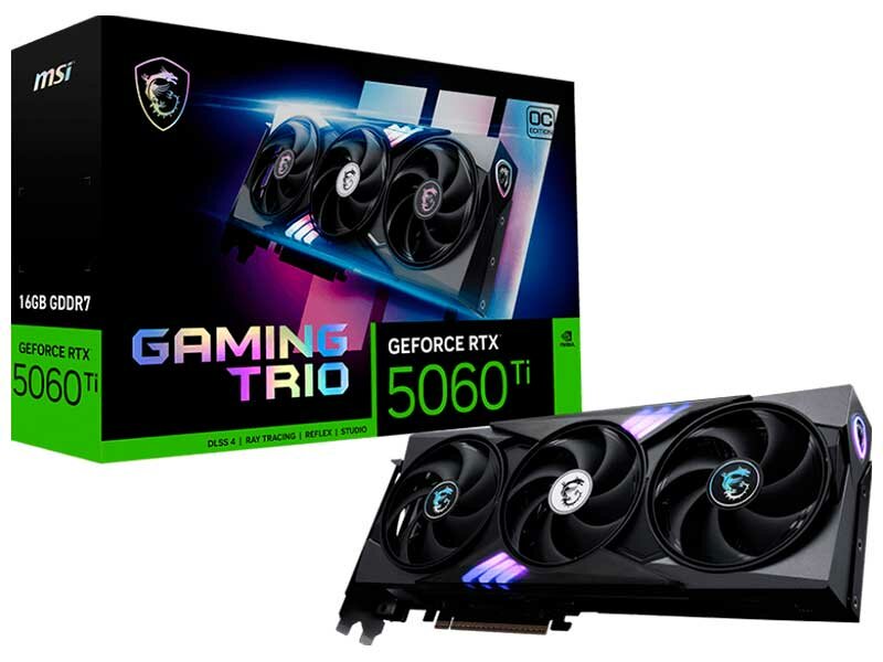 Видеокарта MSI GeForce RTX 5060 Ti 16G GAMING TRIO OC
