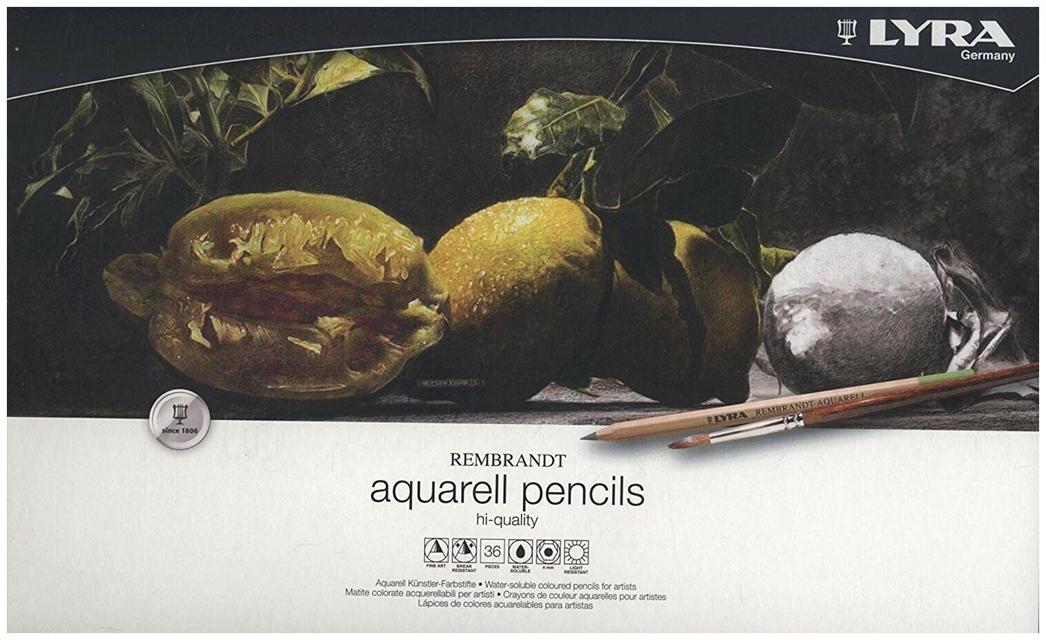 Акварельные карандаши Lyra Профессиональный набор акварельных карандашей LYRA REMBRANT AQUARELL 36 цветов