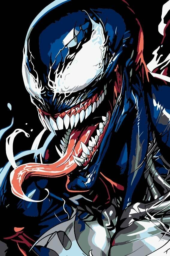 Детская картина по номерам E3002 "Веном" 20x30