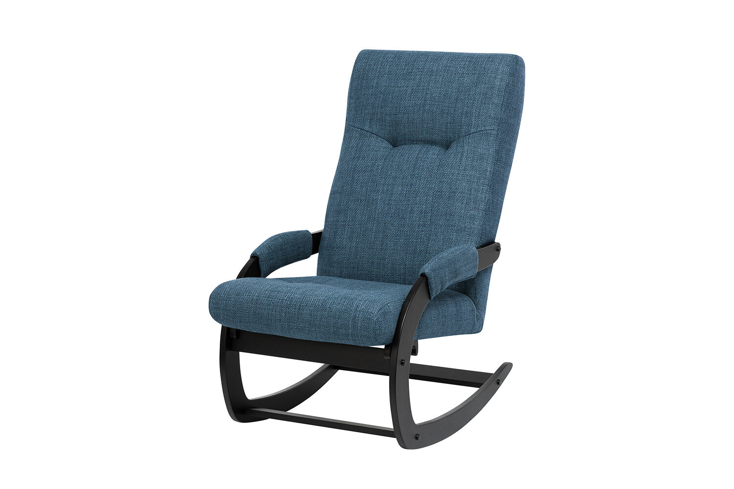 Кресло-качалка Leset Парос, 57х91,5х95 см, обивка рогожка, цвет синий, венге